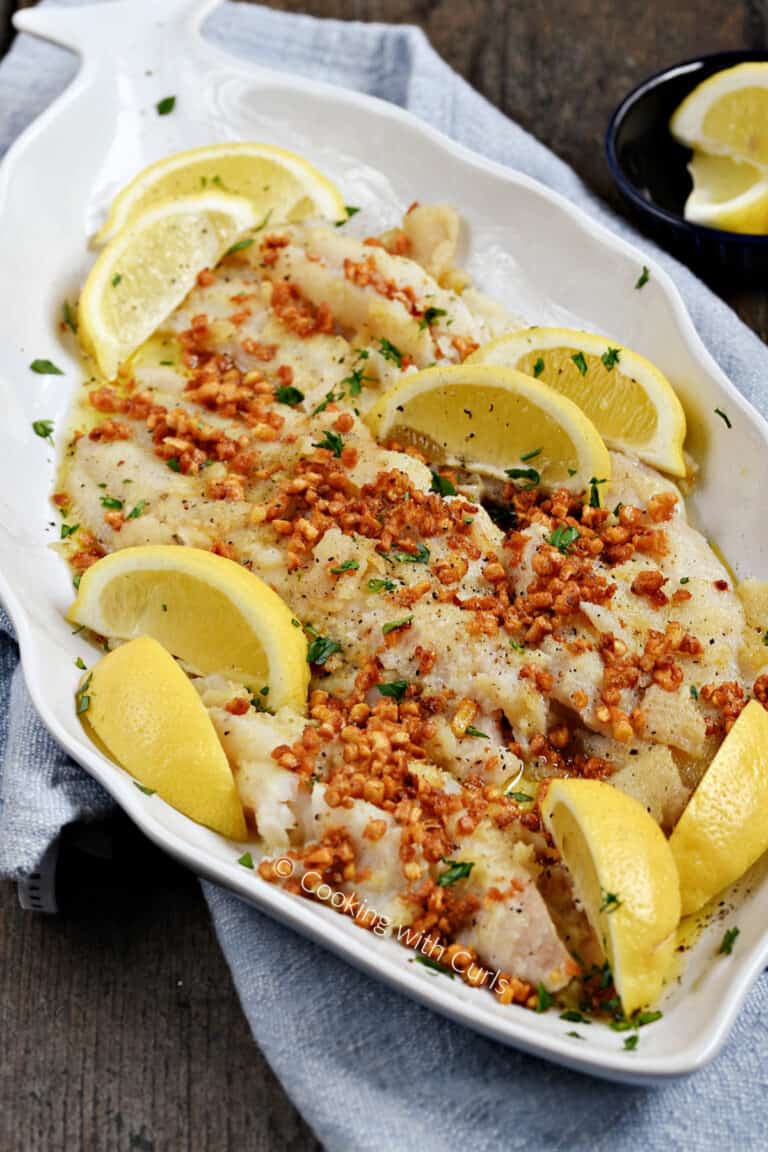 Sole with Caramelized Garlic - Cooking with Curls