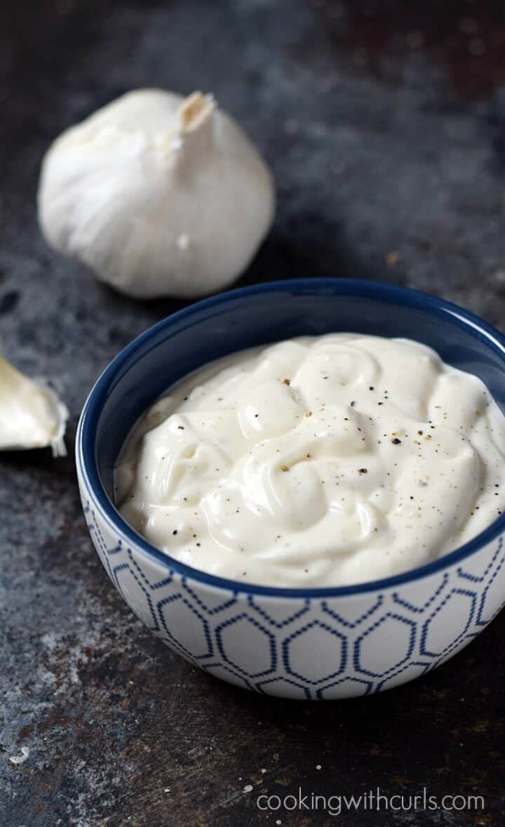 Super Easy Garlic Aioli - Cooking with Curls