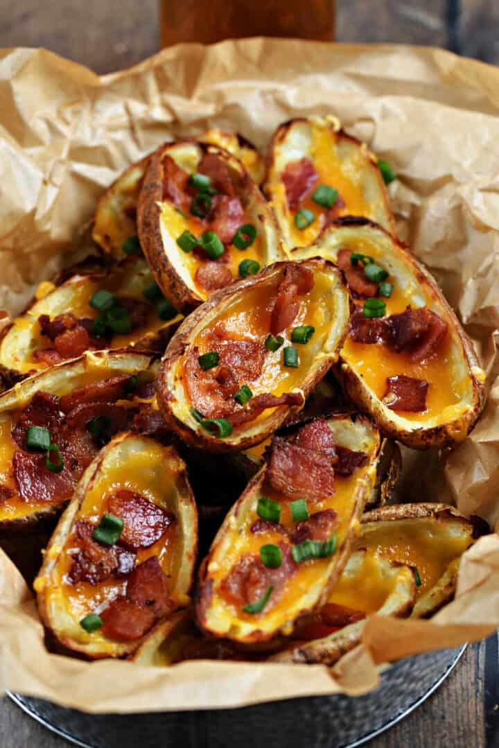 Crispy Baked Potato Skins - Cooking with Curls