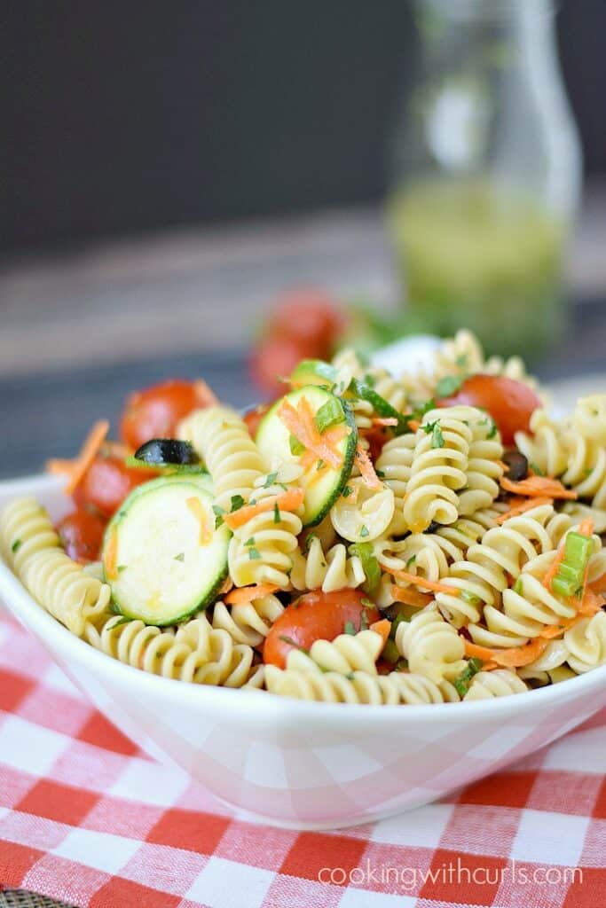 Healthy Italian Pasta Salad - Cooking with Curls