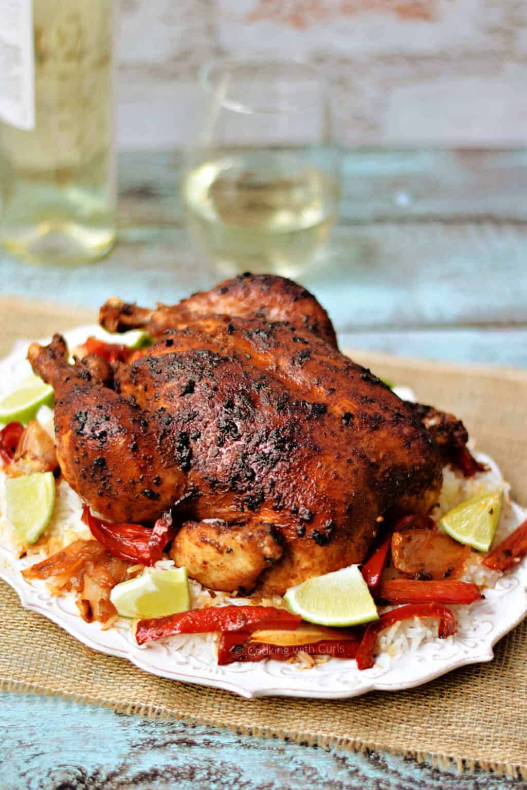 Peruvian Roast Chicken with Aji Verde Sauce - Cooking with Curls