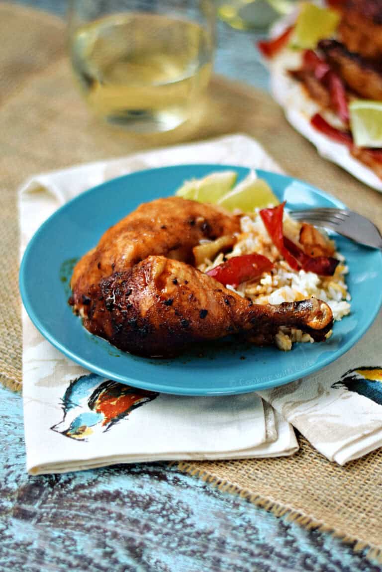 Peruvian Roast Chicken with Aji Verde Sauce - Cooking with Curls