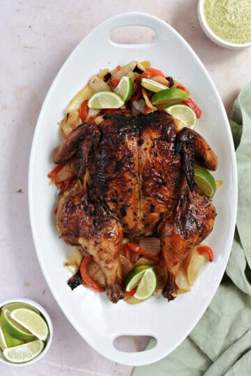 Peruvian Roast Chicken with Aji Verde Sauce - Cooking with Curls