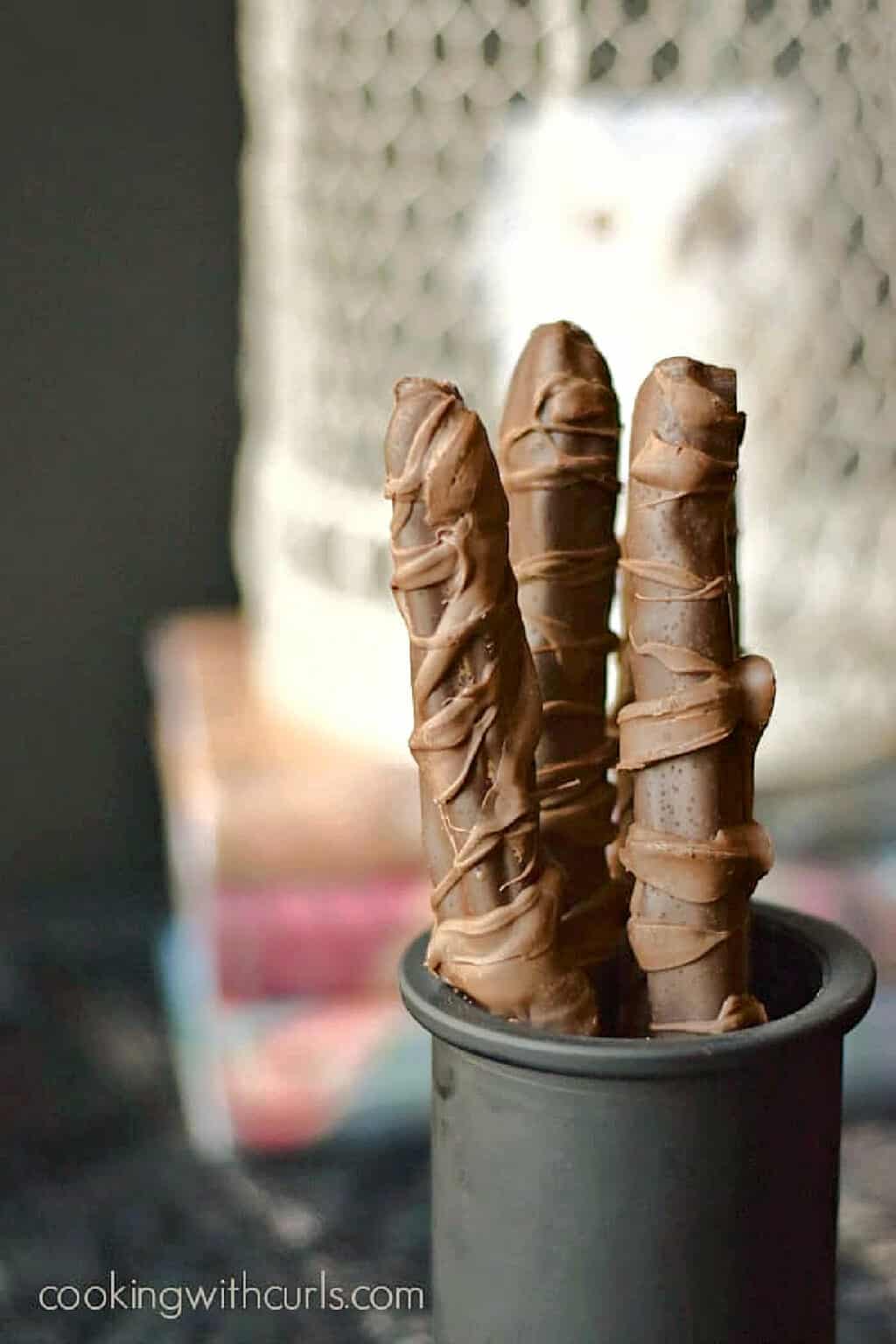 Chocolate Caramel Pretzel Rods - Cooking with Curls