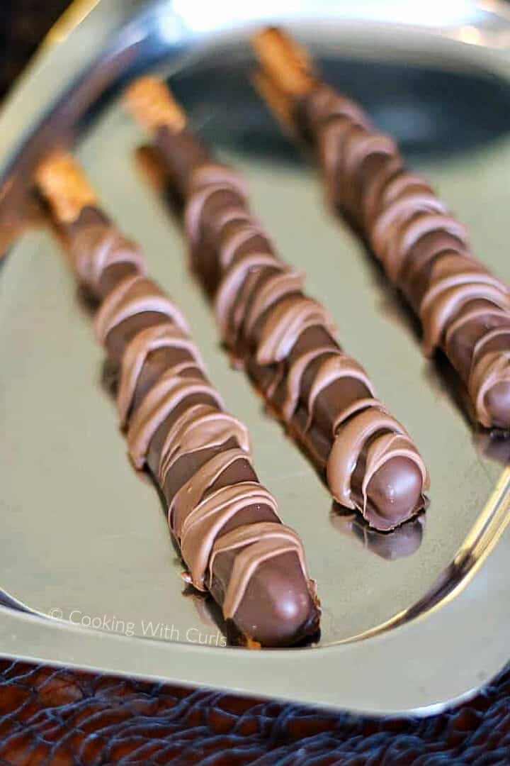 Chocolate Caramel Pretzel Rods - Cooking with Curls