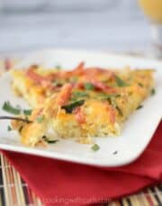 Breakfast Pizza with Hash Brown Crust - Cooking With Curls