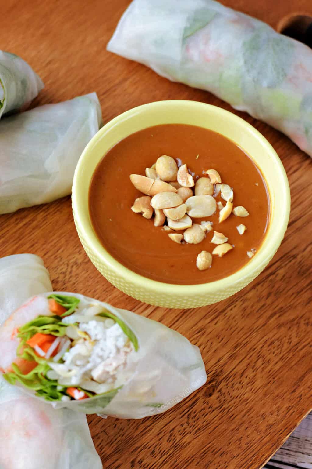 Fresh Vietnamese Spring Rolls with Peanut Sauce - Cooking with Curls