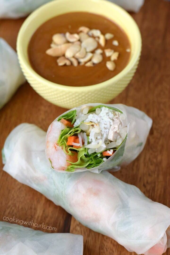 Vietnamese Spring Rolls with Peanut Sauce - Cooking with Curls