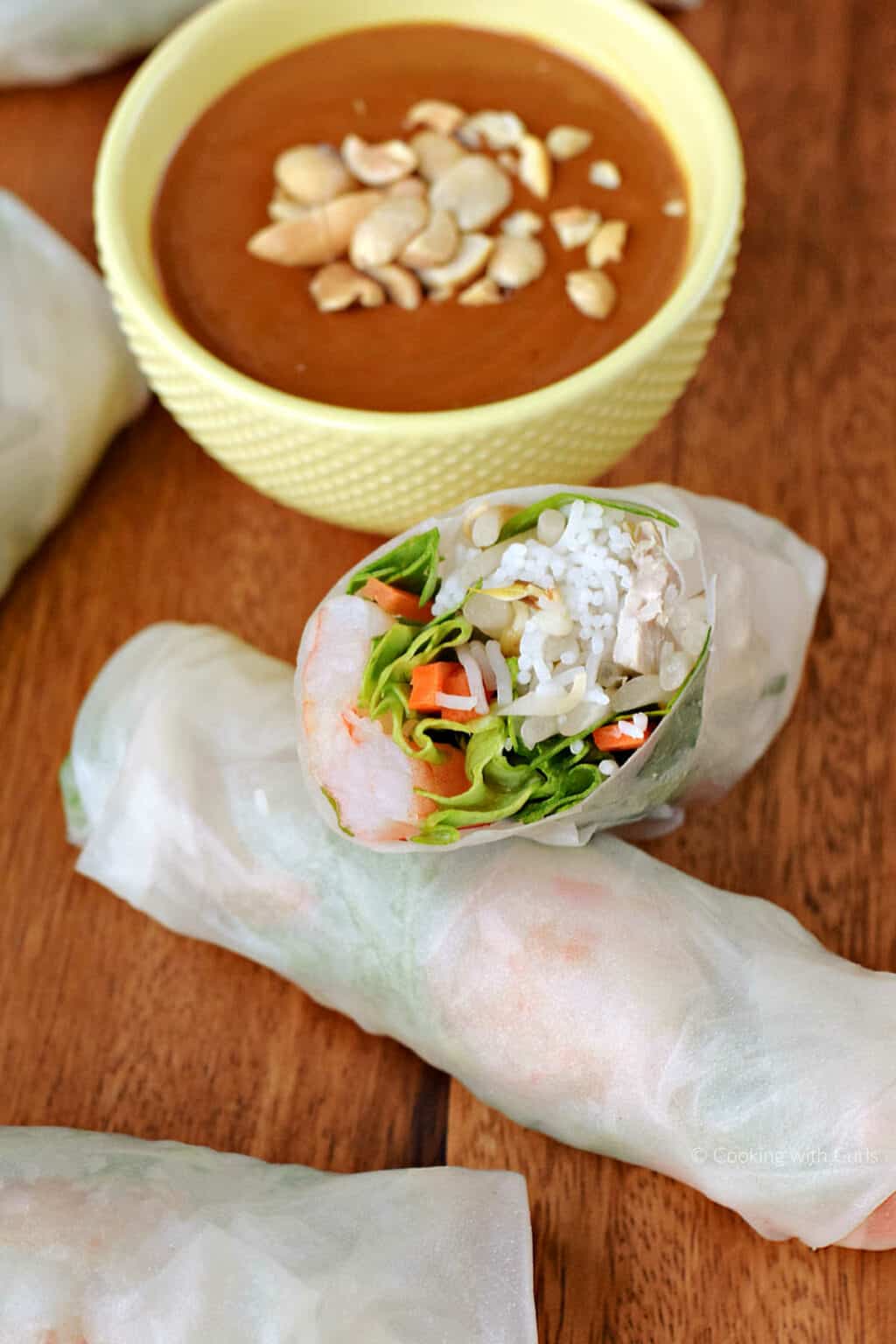 Fresh Vietnamese Spring Rolls with Peanut Sauce - Cooking with Curls