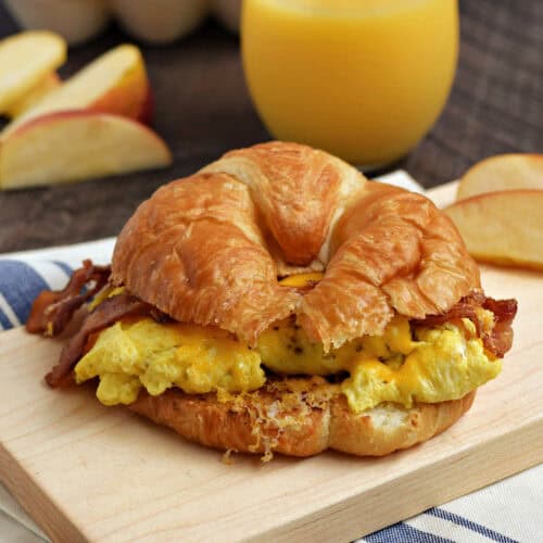 Bacon Egg and Cheese Croissant - Cooking with Curls