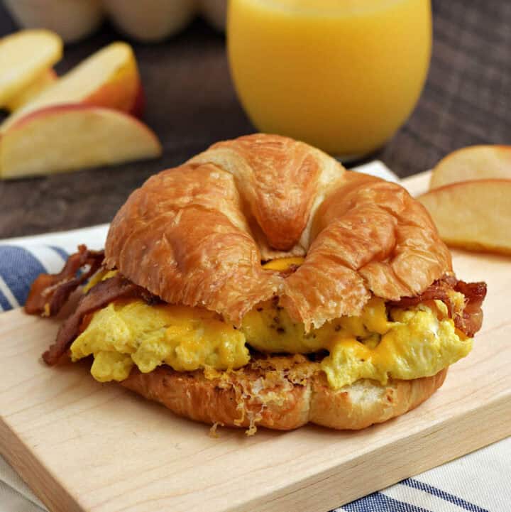 Bacon Egg and Cheese Croissant - Cooking with Curls