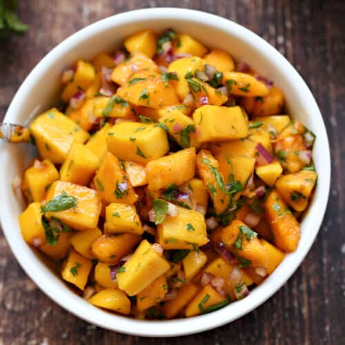 Papaya Mango Salsa - Cooking with Curls
