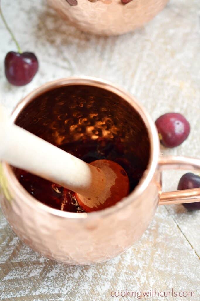 Cherry Moscow Mule - Cooking with Curls