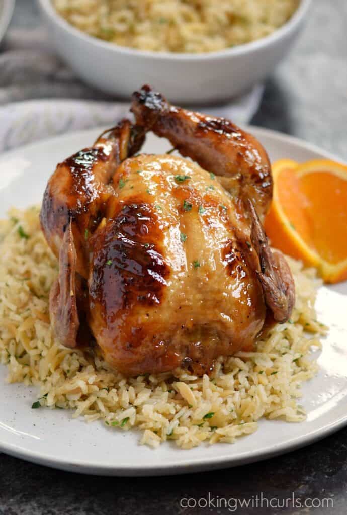 Orange Glazed Cornish Game Hens - Cooking with Curls