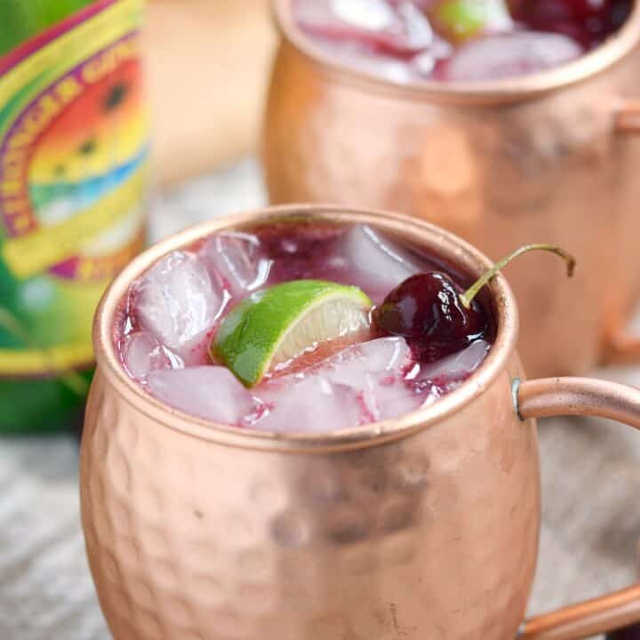 Cherry Moscow Mule - Cooking with Curls
