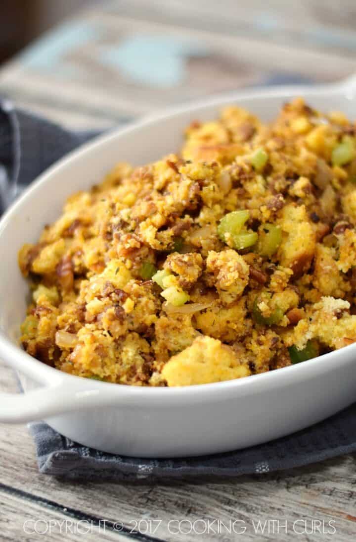 Chorizo Cornbread Stuffing - Cooking with Curls