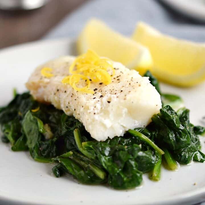 Simple Cod with Sauteed Spinach - Cooking with Curls