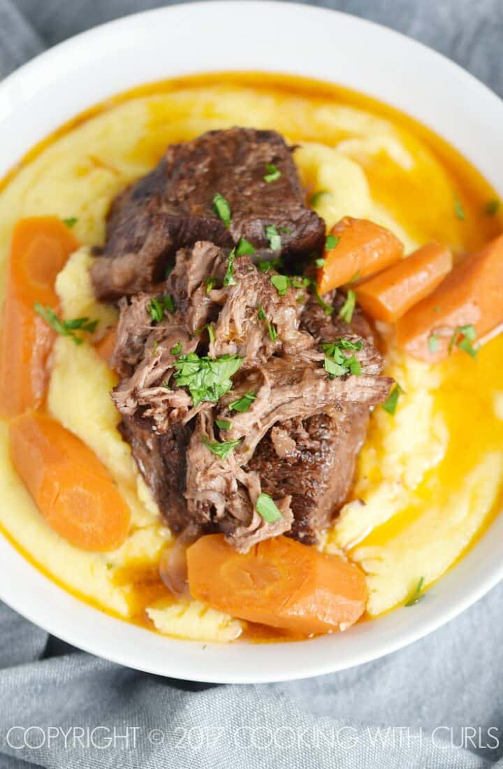Instant Pot Wine Braised Beef Short Ribs - Cooking with Curls