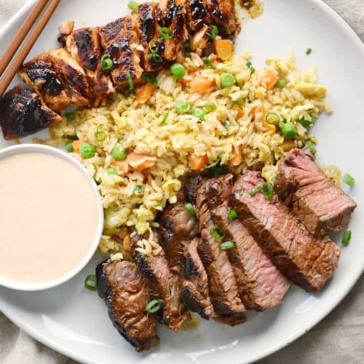 Japanese Hibachi Steak and Salmon - Cooking With Curls