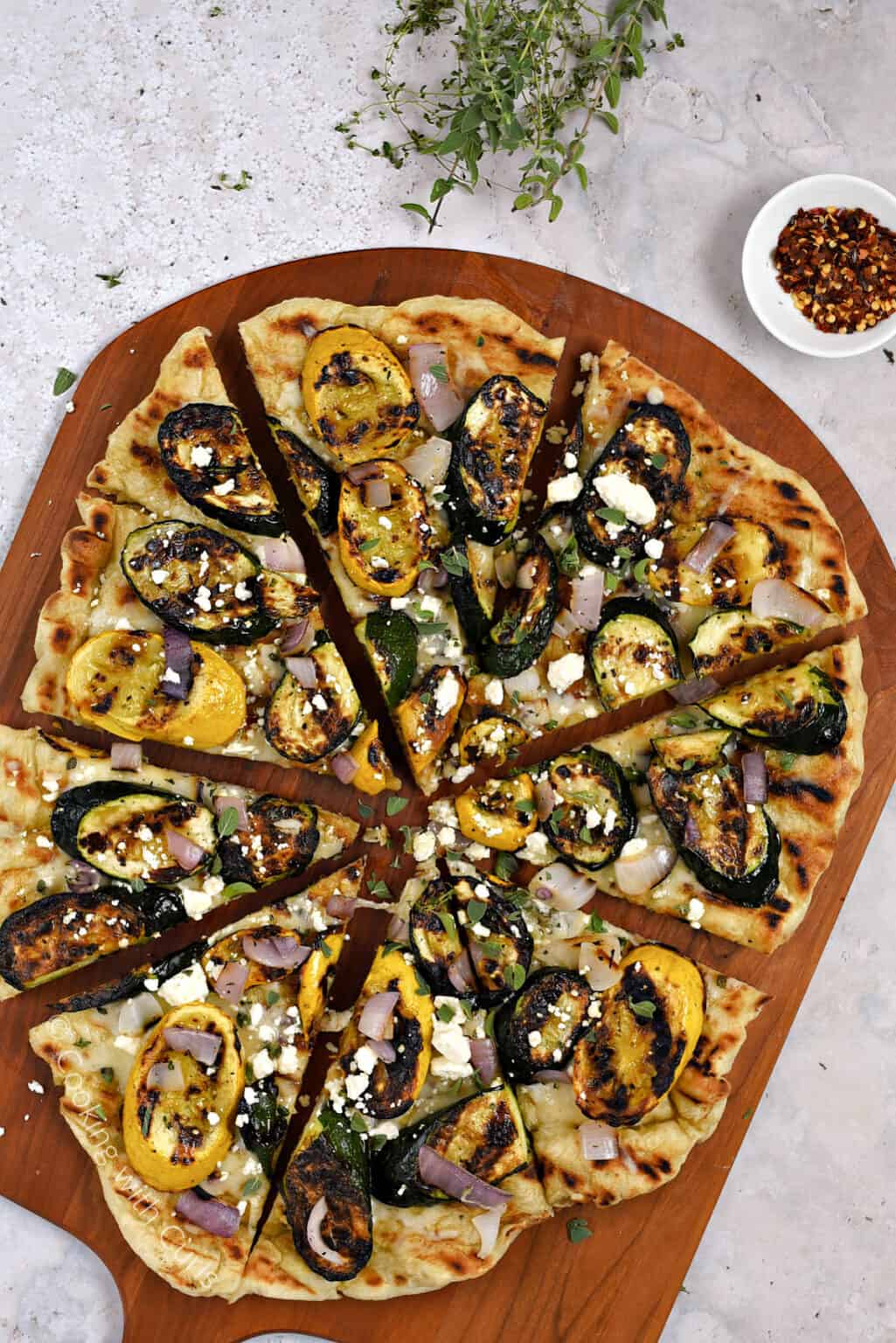 Grilled Summer Squash Pizza - Cooking with Curls
