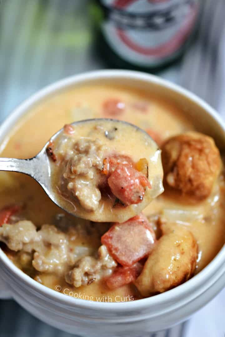 Brats and Beer Cheese Chowder - Cooking with Curls
