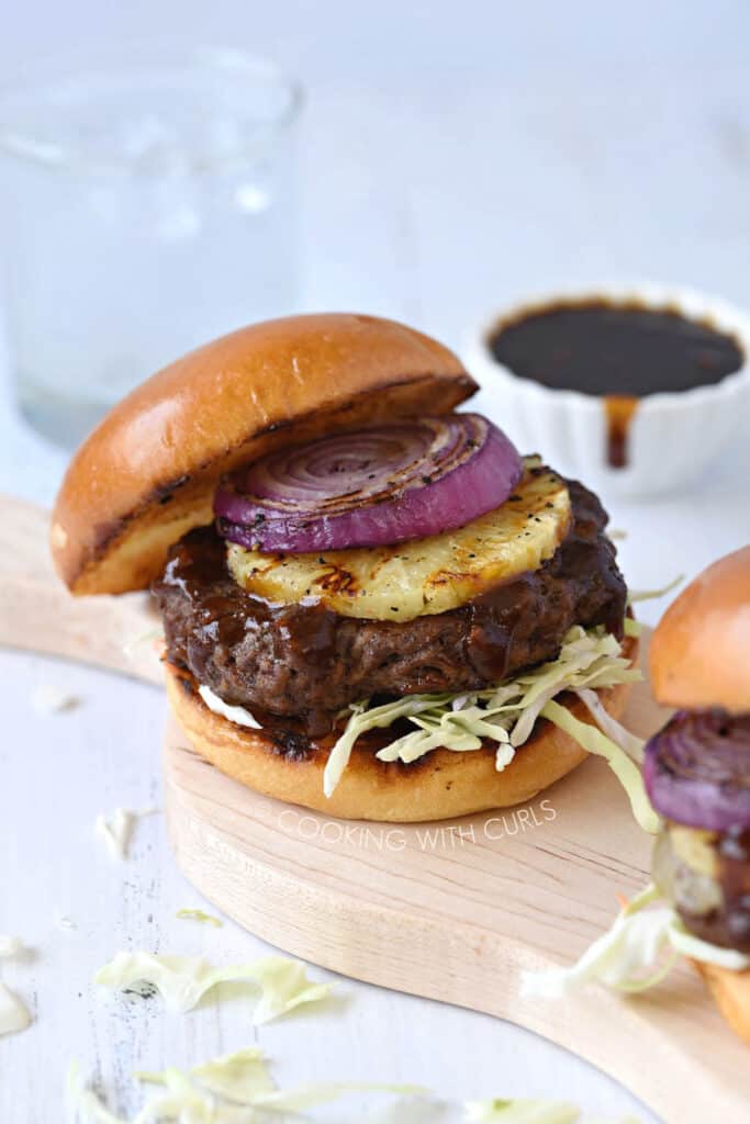 Grilled Hawaiian Teriyaki Burgers - Cooking with Curls