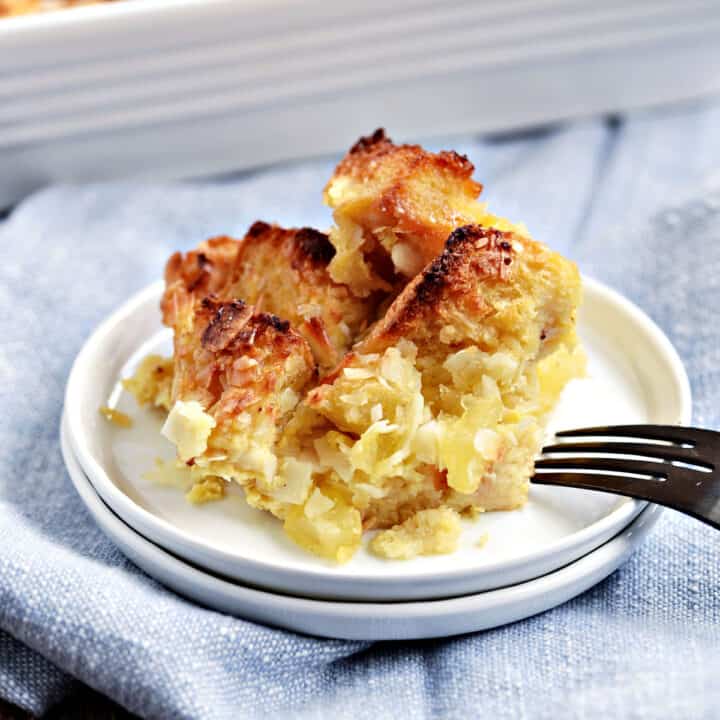 Pina Colada Bread Pudding - Cooking with Curls