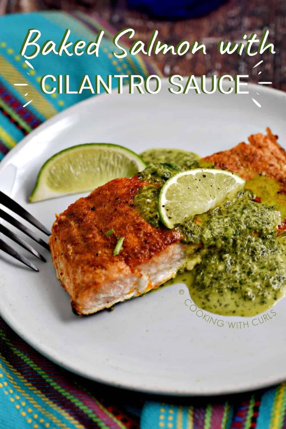 Salmon with Cilantro Sauce - Cooking with Curls