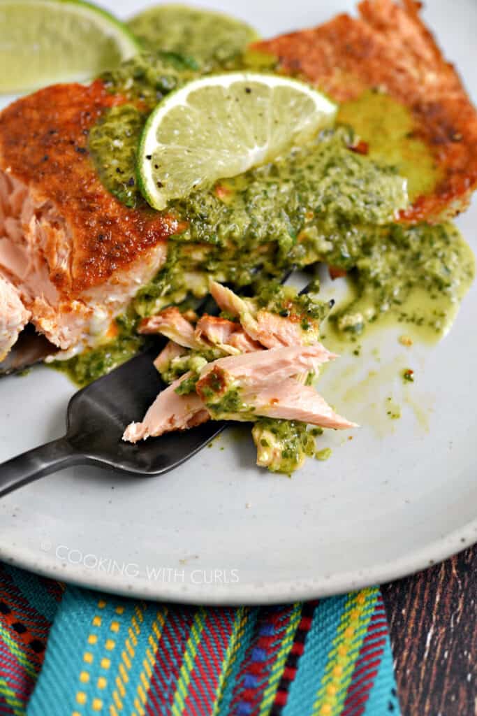 Salmon with Cilantro Sauce - Cooking with Curls