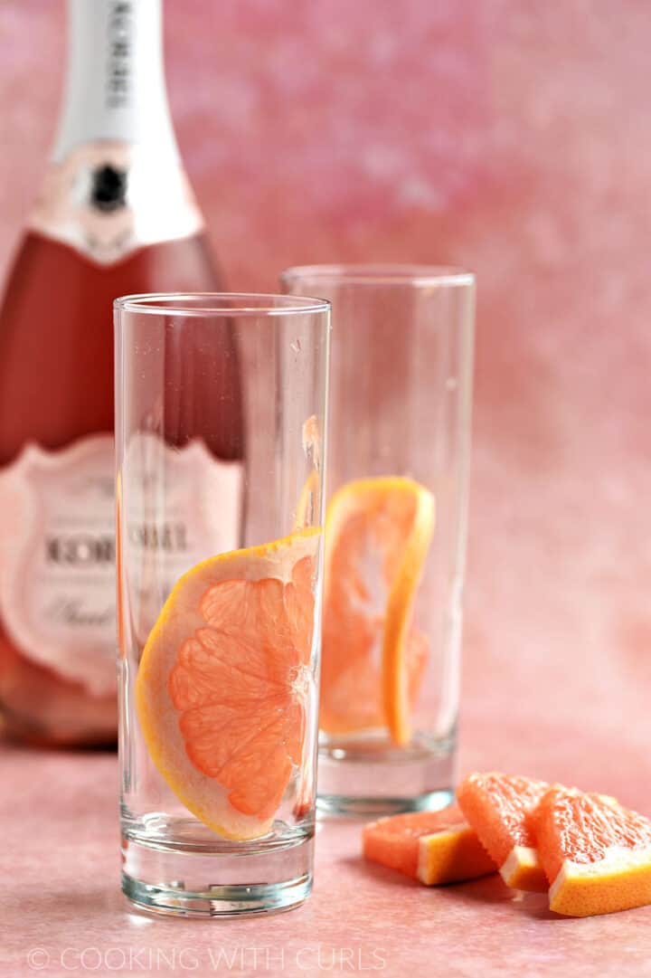 Ruby Red Grapefruit Mimosas - Cooking with Curls