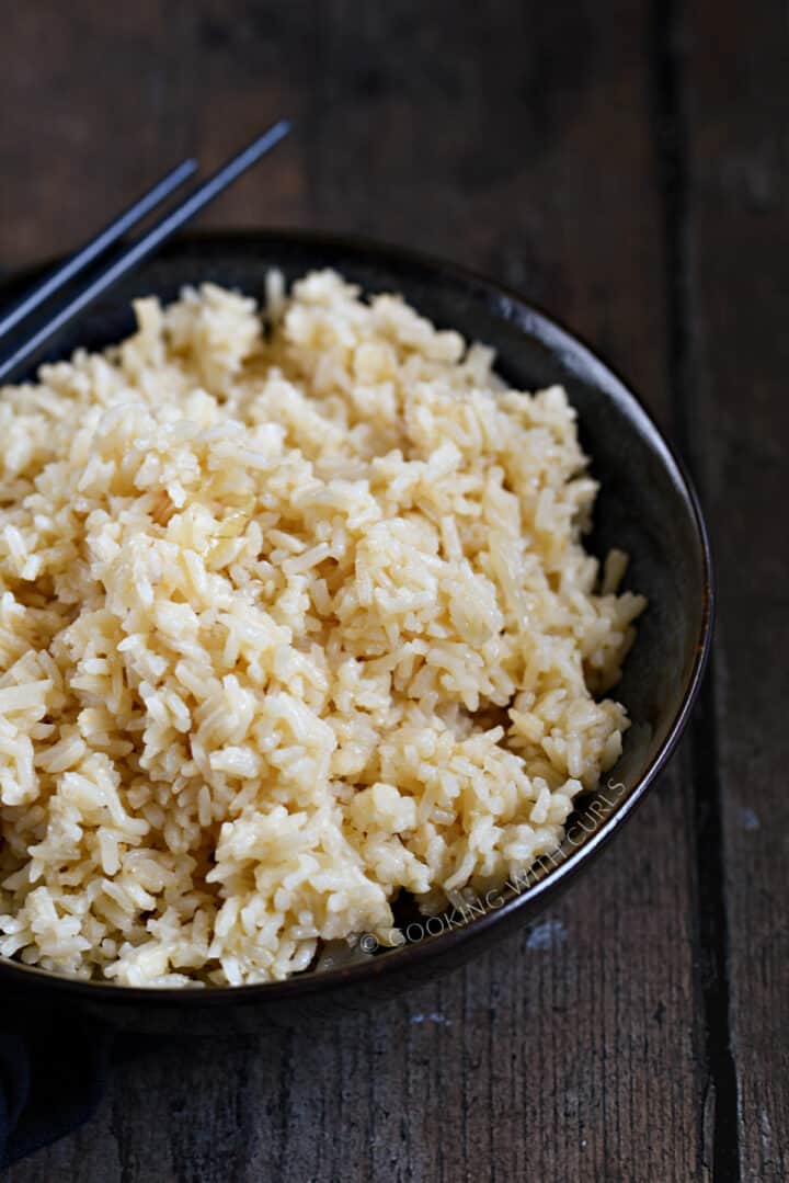 Instant Pot Garlic Rice - Cooking with Curls