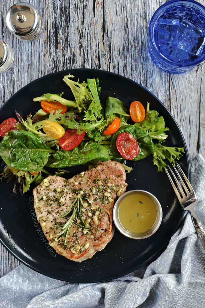 Garlic Rosemary Pork Chops - Cooking with Curls