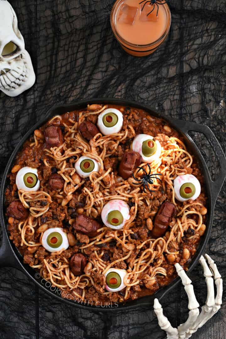 Spooky Halloween Chili - Cooking with Curls