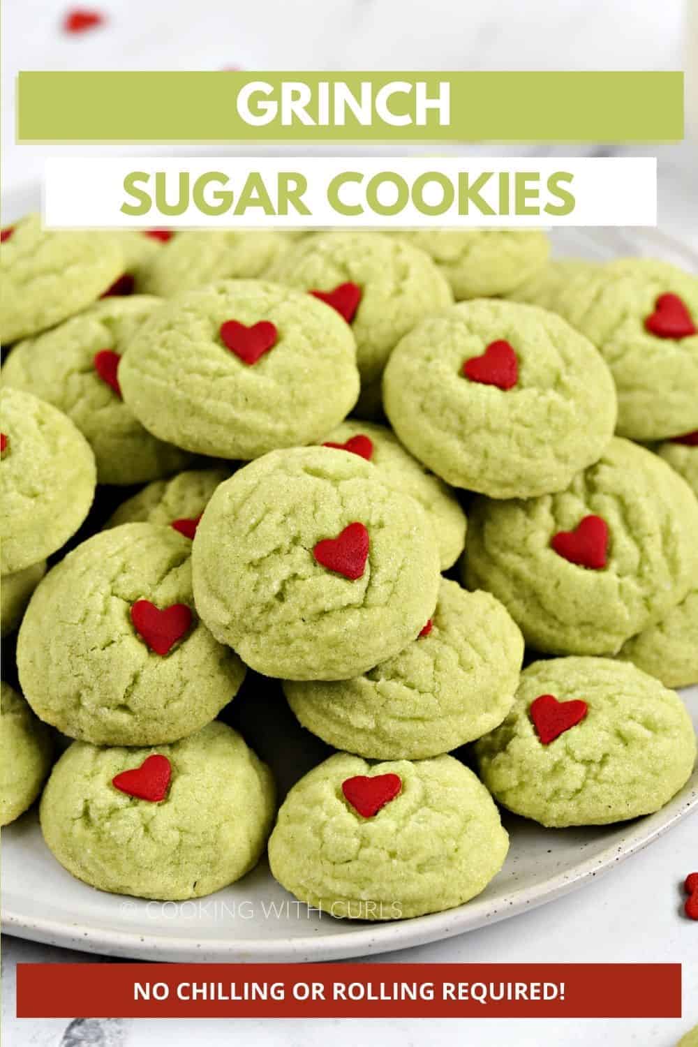 Grinch Sugar Cookies - Cooking with Curls