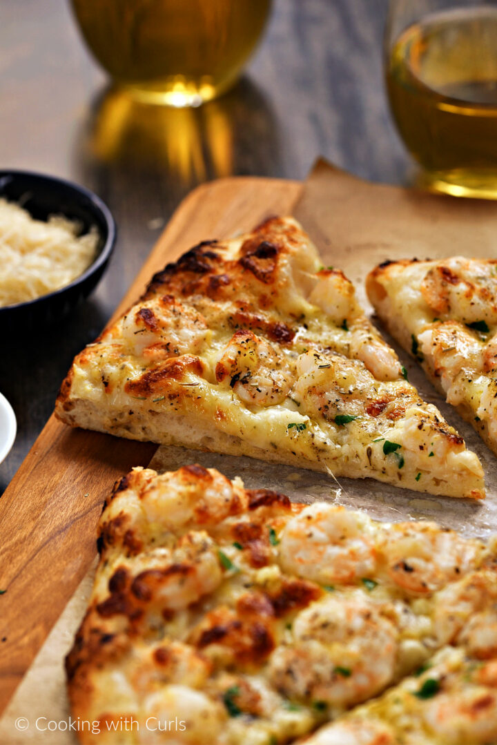 Shrimp Scampi Pizza - Cooking with Curls