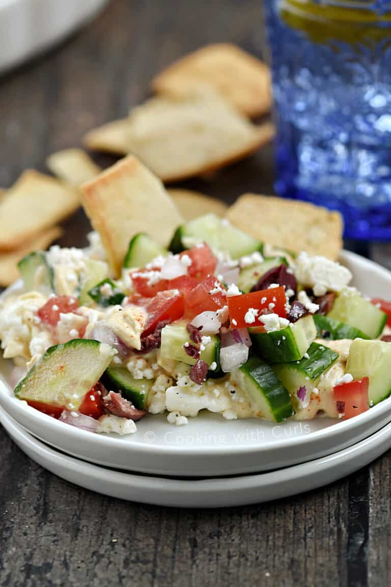 Layered Greek Dip - Cooking with Curls