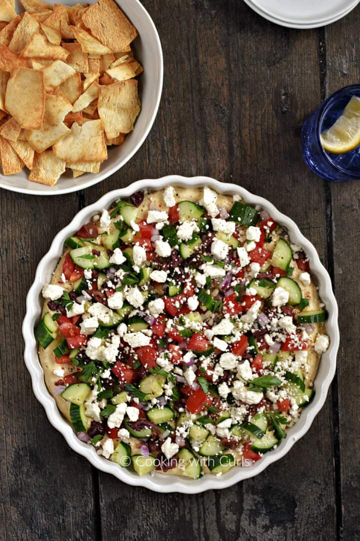 Layered Greek Dip - Cooking with Curls