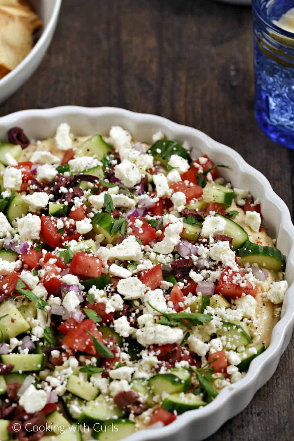 Layered Greek Dip - Cooking with Curls