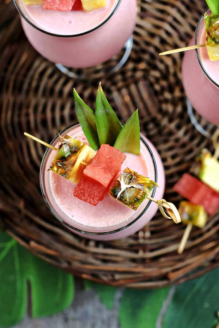 Watermelon Pina Colada - Cooking with Curls
