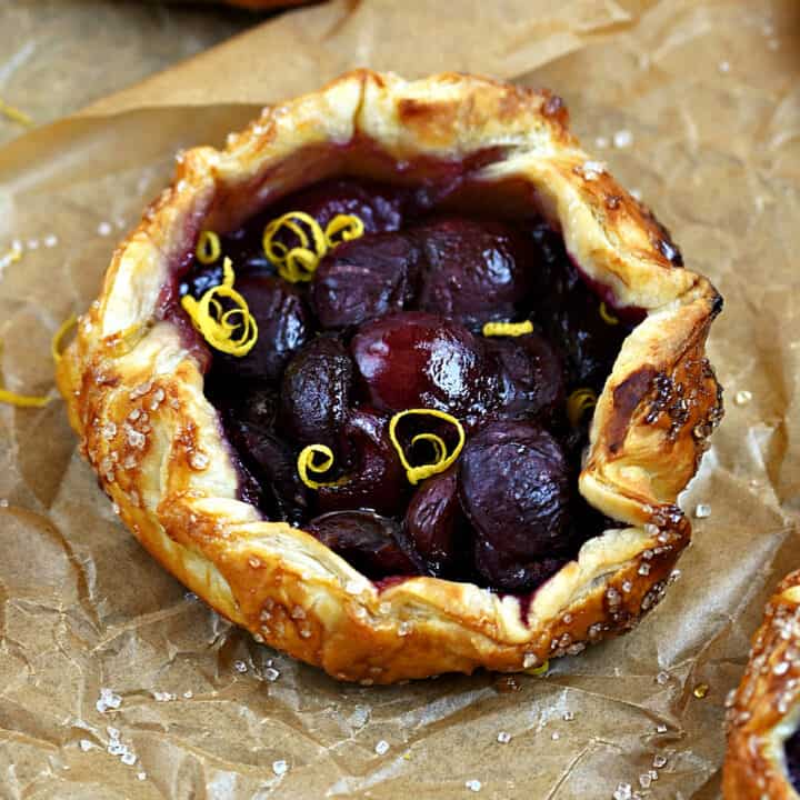 Puff Pastry Cherry Tarts - Cooking with Curls