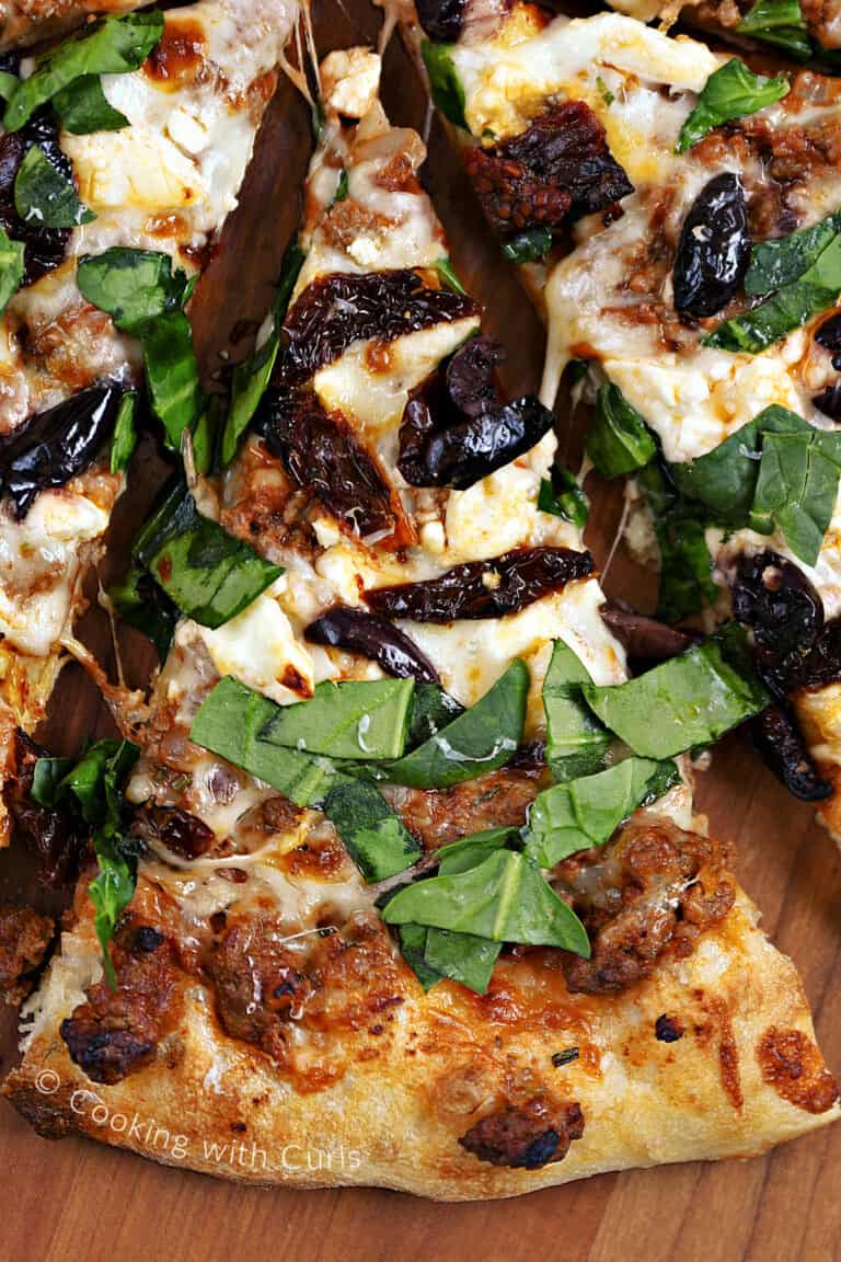 Mediterranean Lamb Pizza - Cooking with Curls