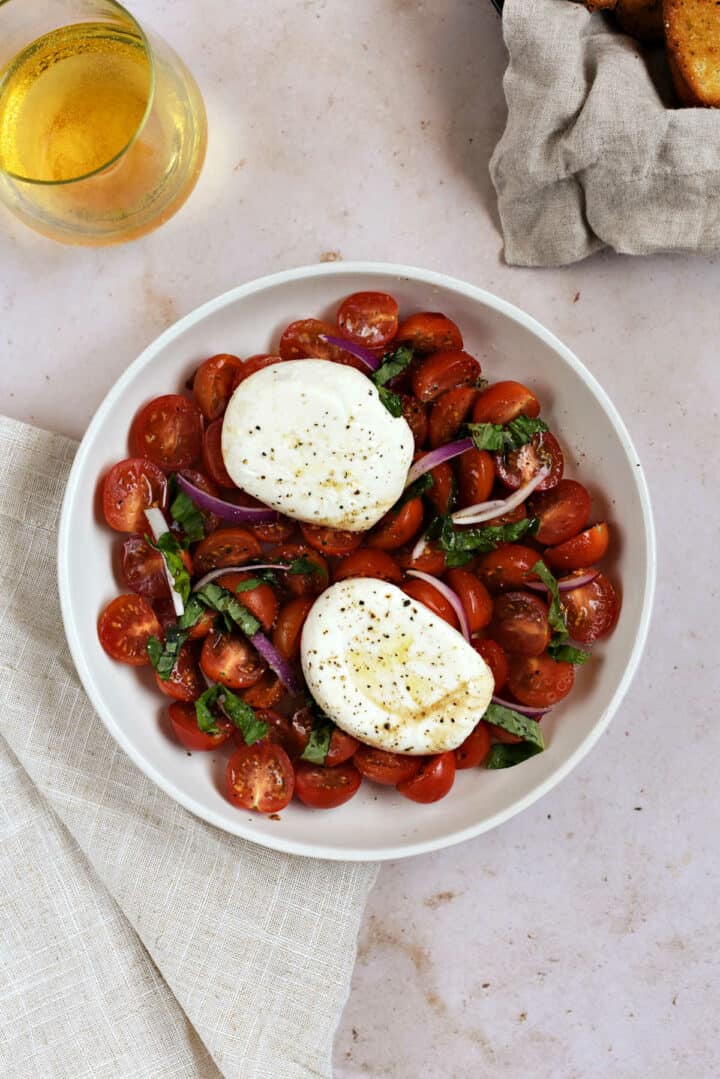 Burrata Cheese Caprese Salad - Cooking with Curls