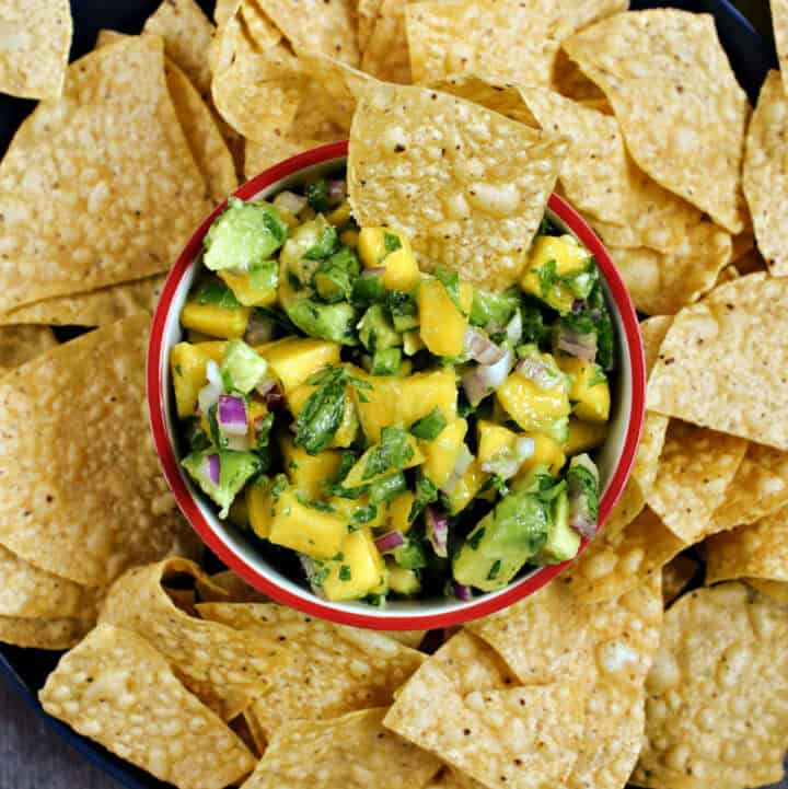 Easy Mango Avocado Salsa - Cooking with Curls